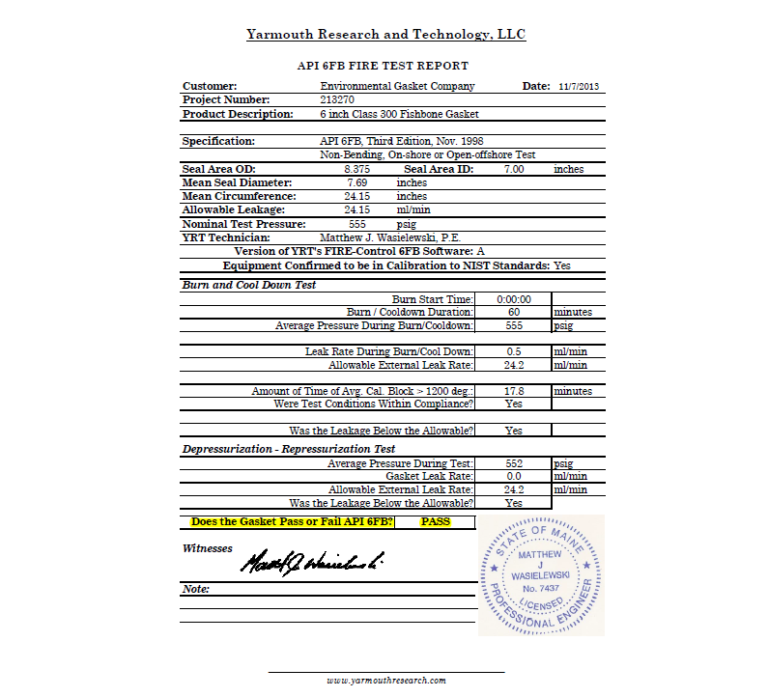 API-6FB試験 | 技術情報 | フィッシュボーンガスケット